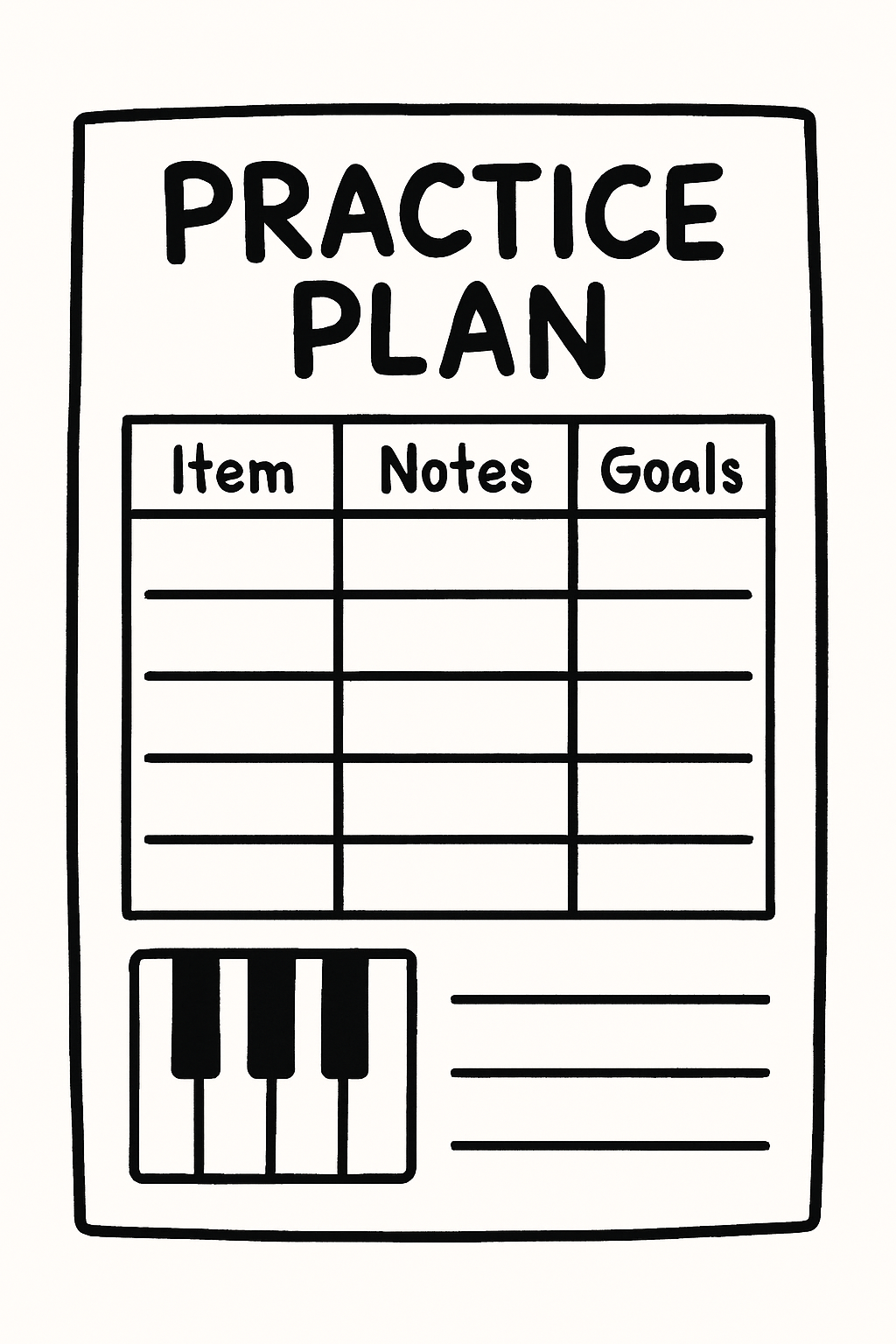 Free Piano Practice Sheet Generator - Piano Amore